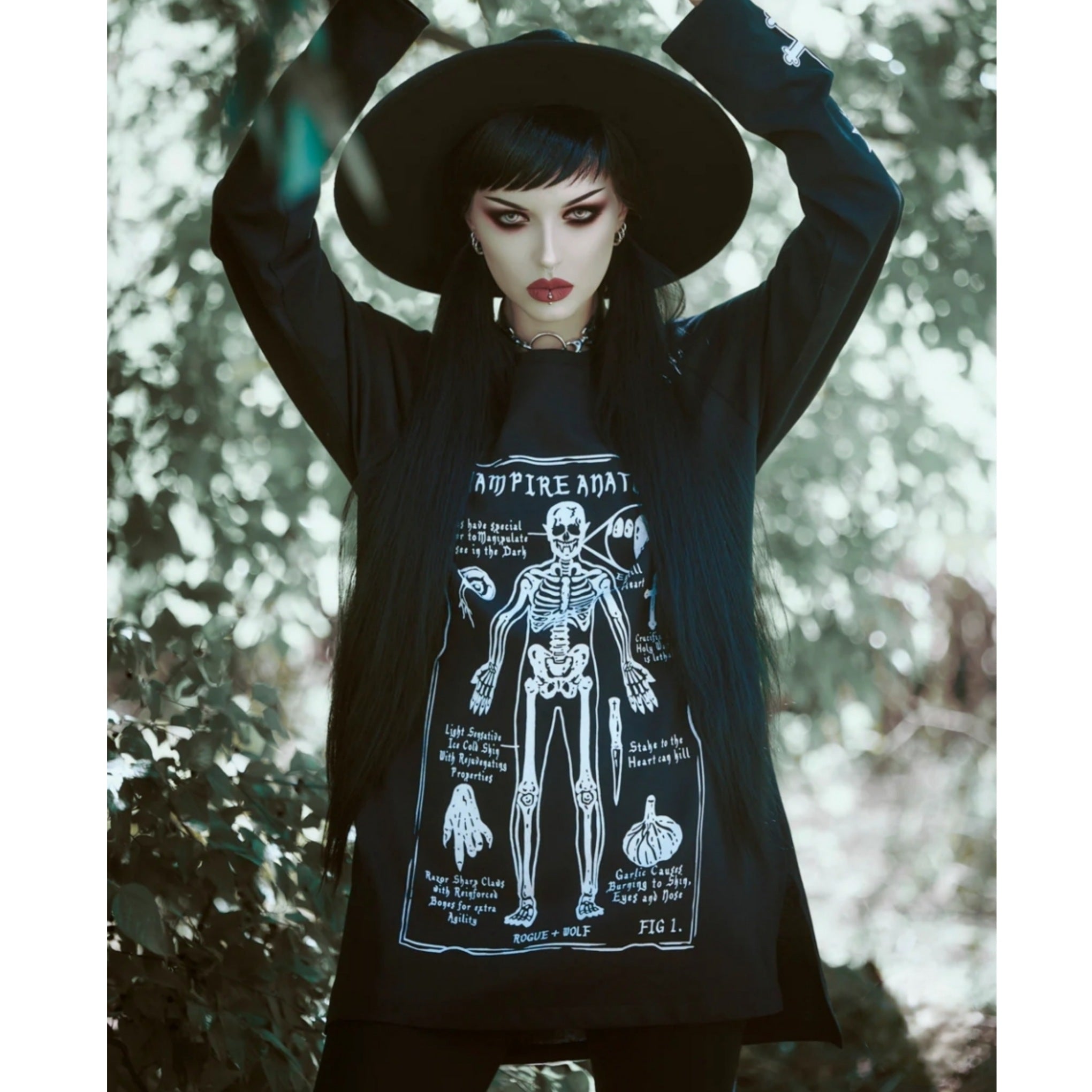 Vampire Anatomy Long Sleeve Tee | Black Oversized 100% Cotton – A ...